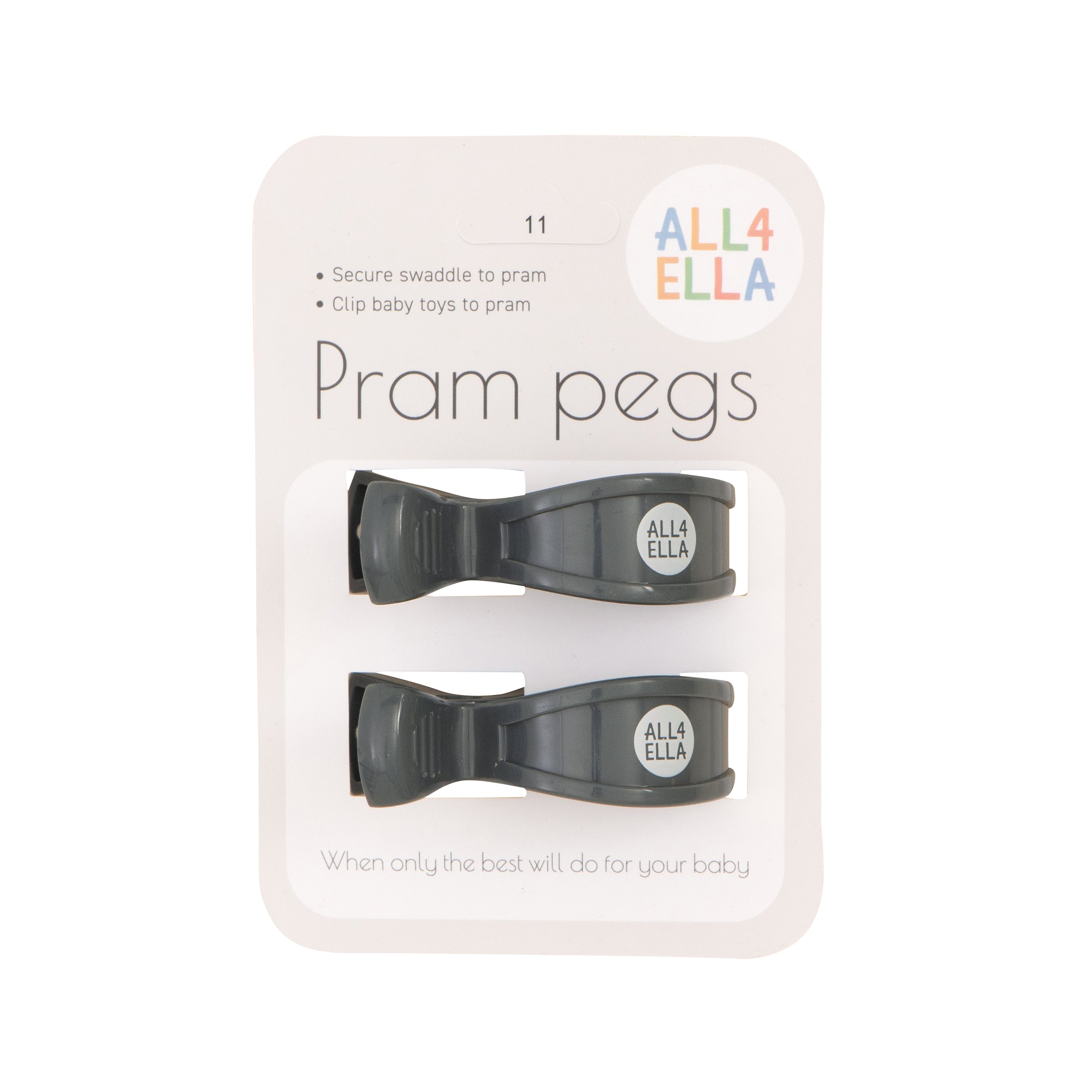 Pram Peg 2pk - Charcoal – Belly Beyond