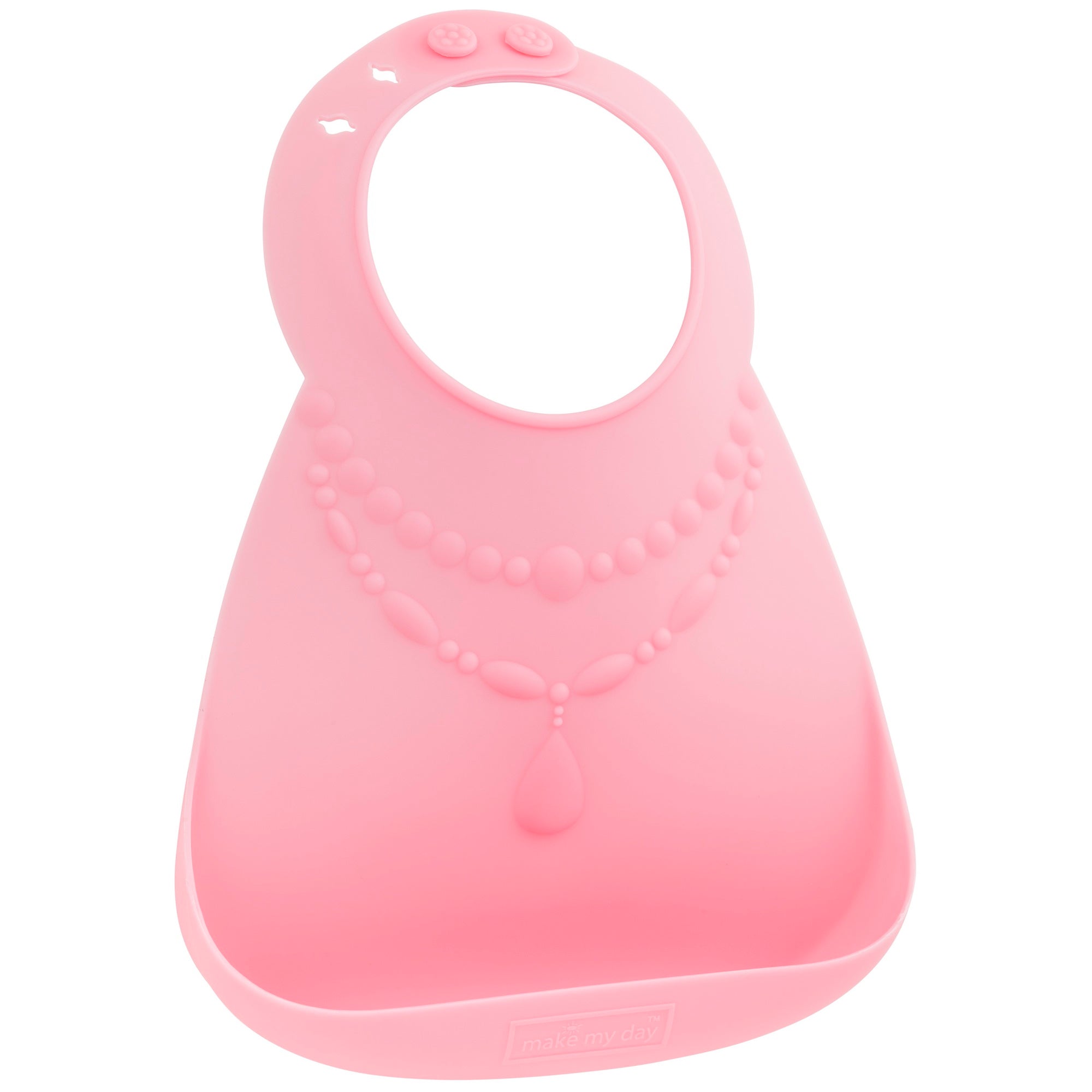Make My Day Silicone Bib - Pearls Pink | Belly Beyond – Belly Beyond